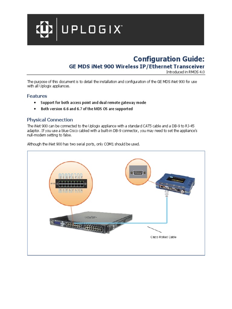 Configuration Guide - GE MDS Inet900 4.0 | PDF | Command Line Interface ...