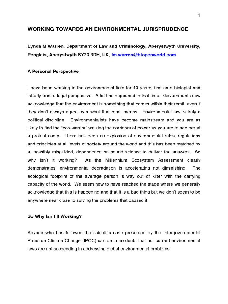 Dra. Warren Ingles | PDF | Jurisprudence | Environmental Law