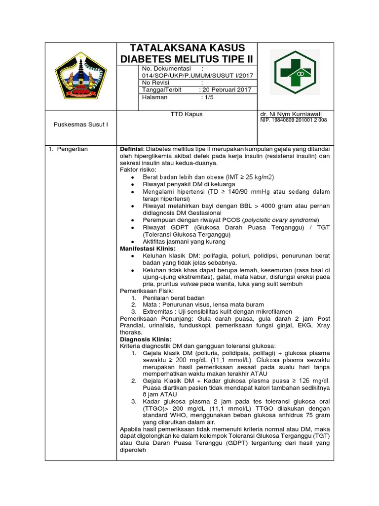 SOP DM Tipe II Terbaru | PDF