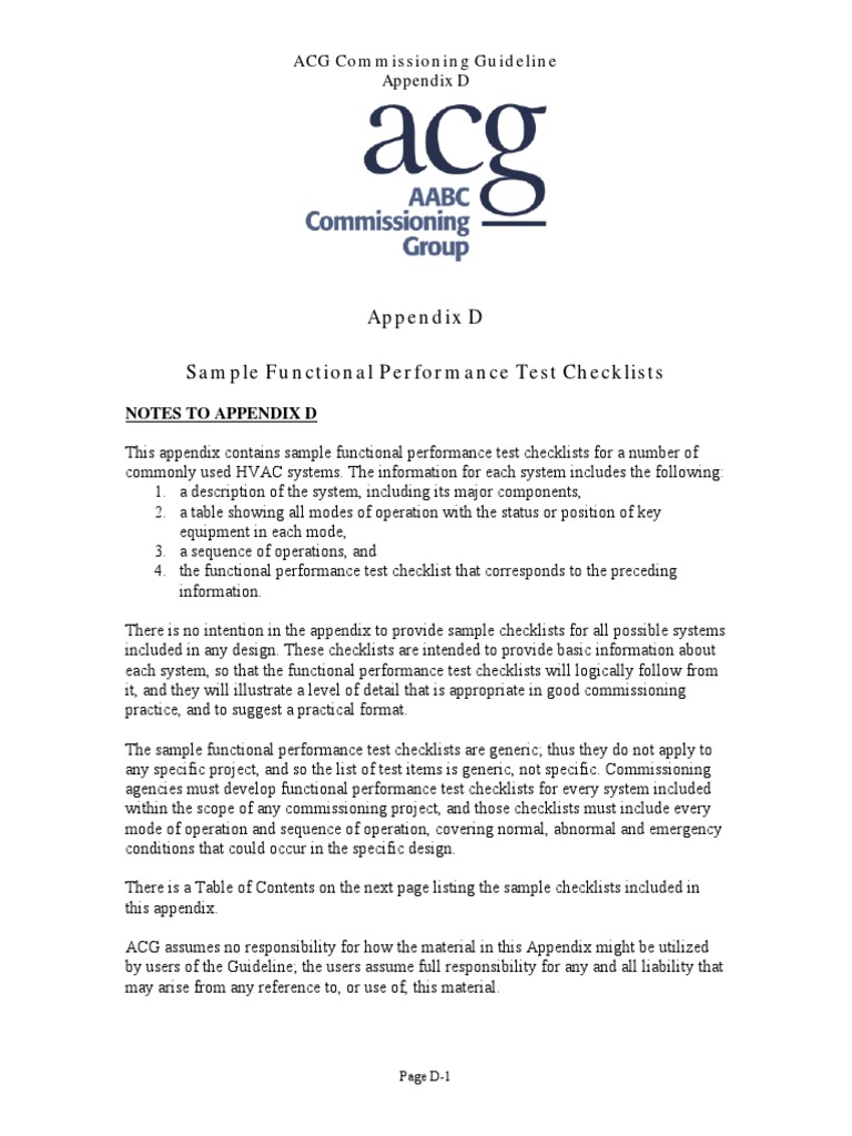 HVAC Functional Performance Checklists | PDF | Hvac | Heat Exchanger