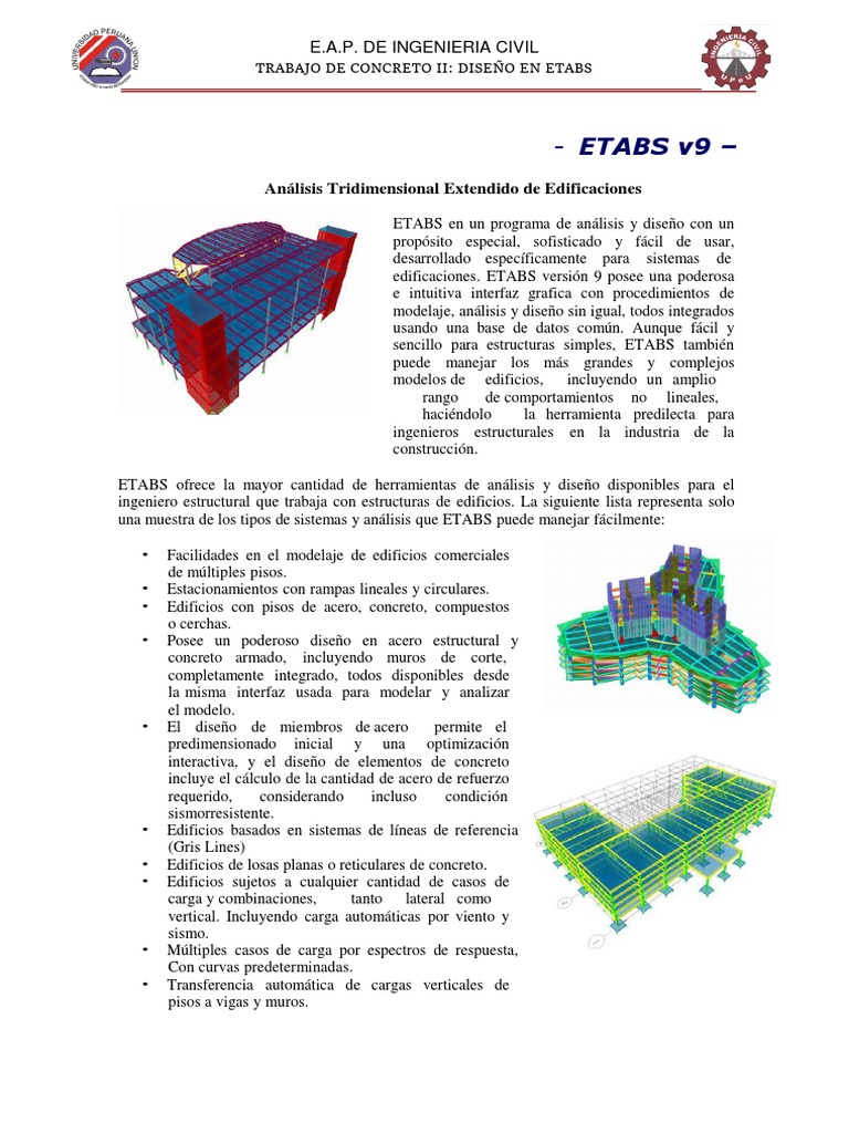 ETABS v9 | PDF | Acero | Archivo de computadora