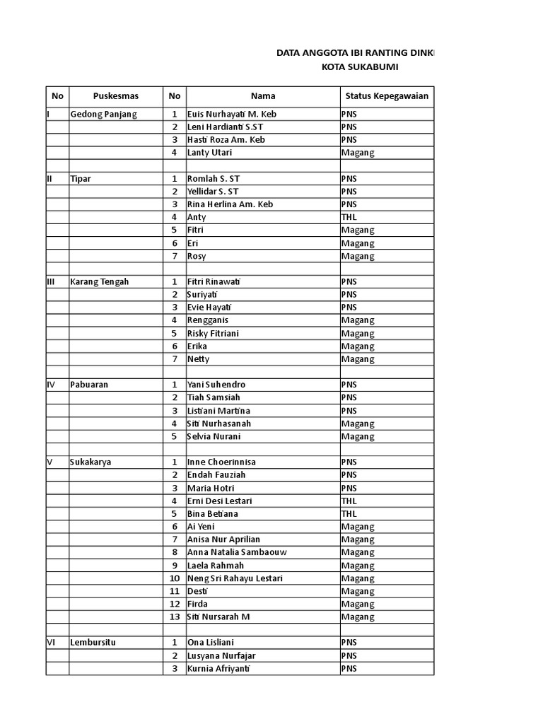 Data Bidan IBI | PDF