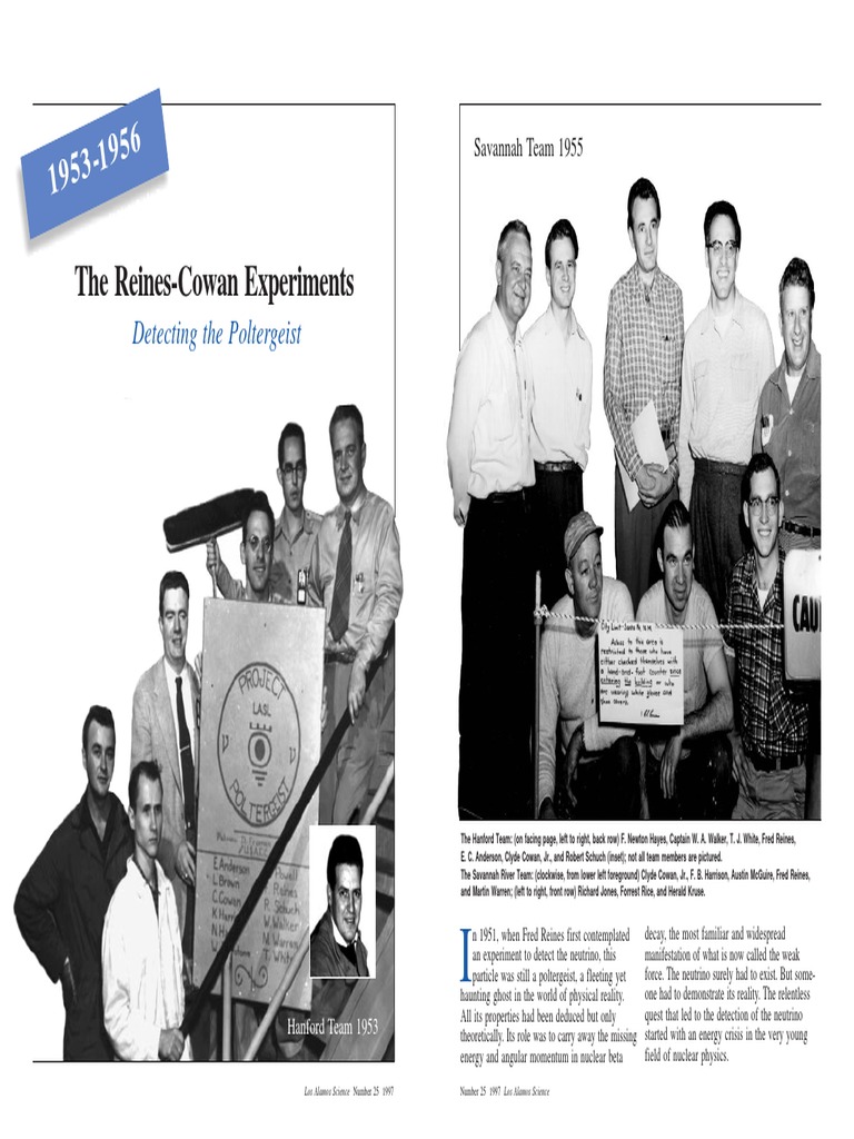 Detecting Neutrinos: The Reines-Cowan Experiments | PDF | Neutrino ...