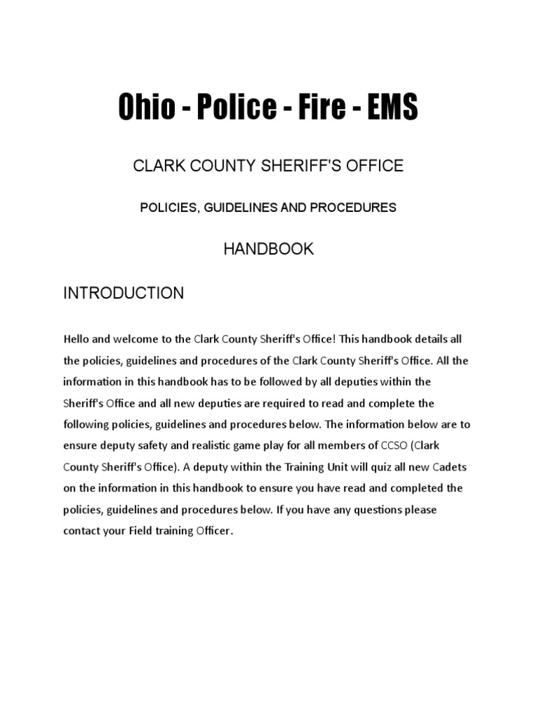 Ccso Sops | PDF | Traffic Stop | Sheriffs In The United States