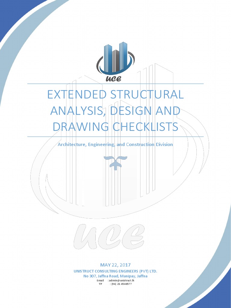 Extended Structural Analysis Design and Drawing Checklists | PDF | Beam ...