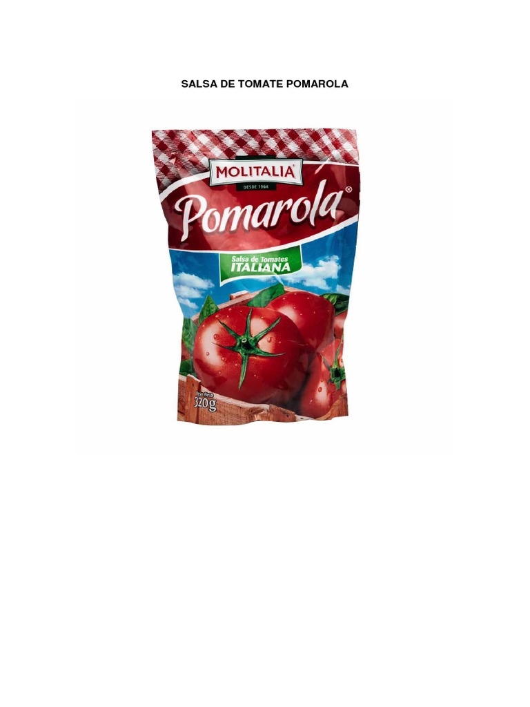 Salsa de Tomate Pomarola | PDF