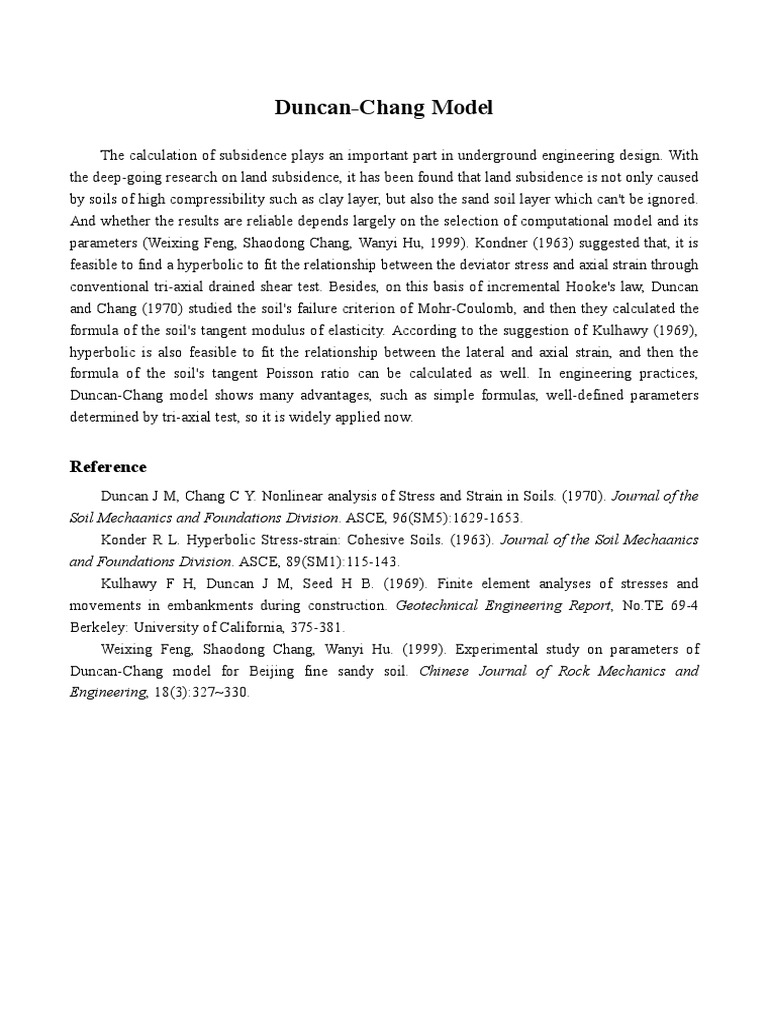 Duncan-Chang Model for Soil Analysis | PDF