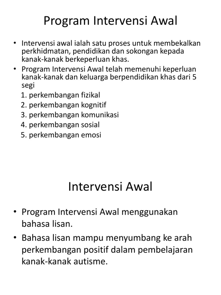 Program Intervensi Awal | PDF