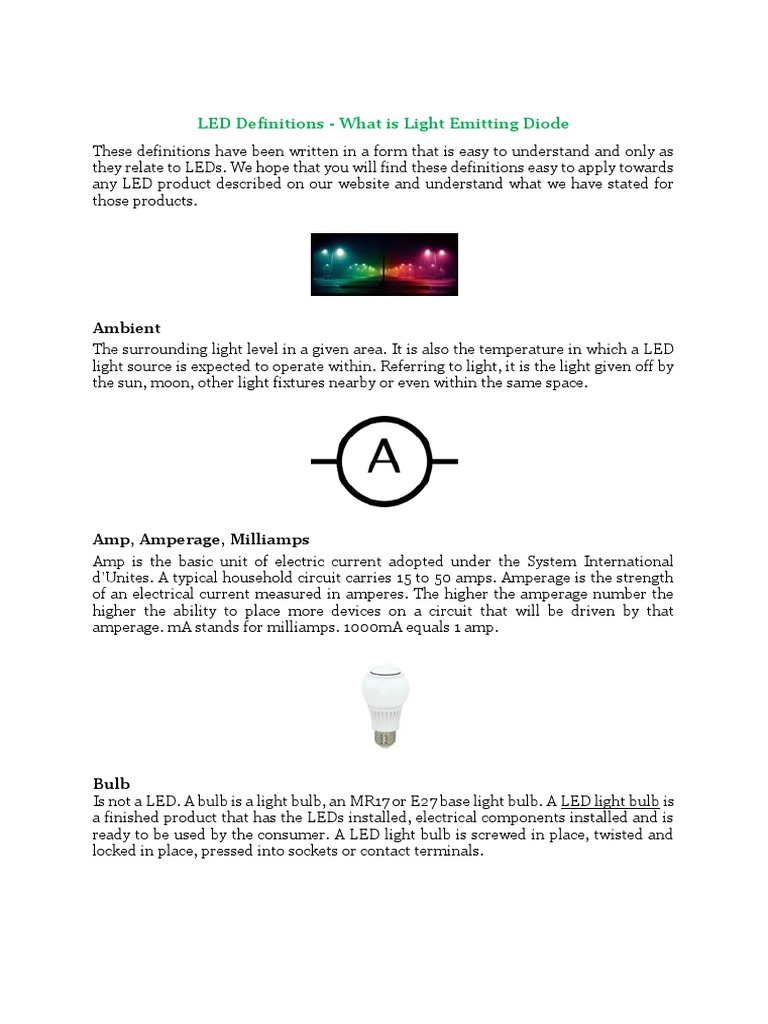 LED Definition: What Is Light Emitting Diode | PDF | Light Emitting ...