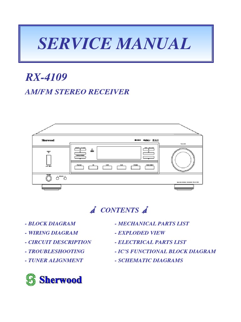 Sherwood Rx-4109 Receiver | PDF | Amplifier | Decibel