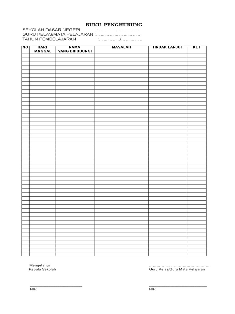 Contoh Format Administrasi Guru | PDF