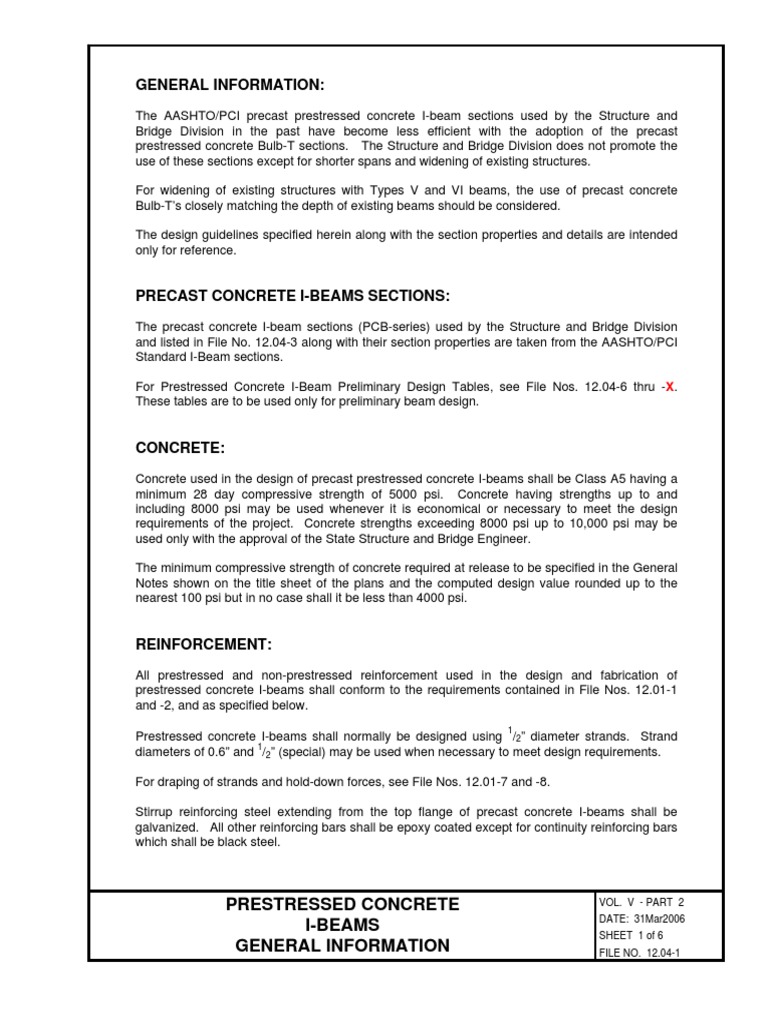 PC I Beams 12 | PDF | Precast Concrete | Beam (Structure)