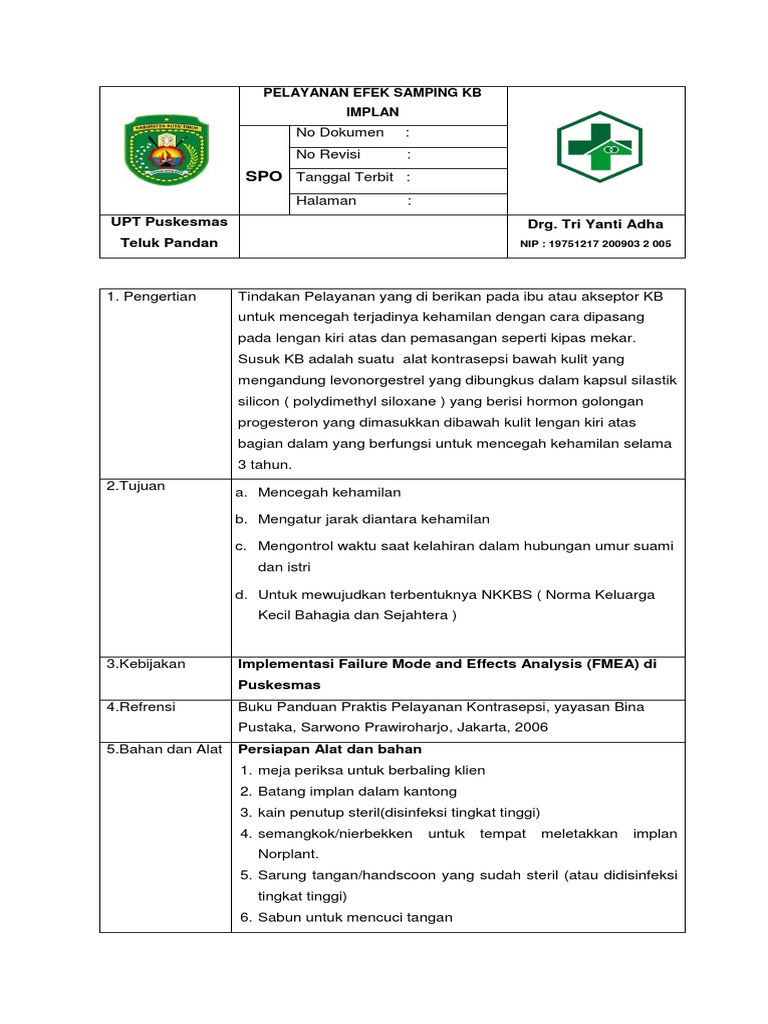 Pelayanan Efek Samping KB Implan | PDF