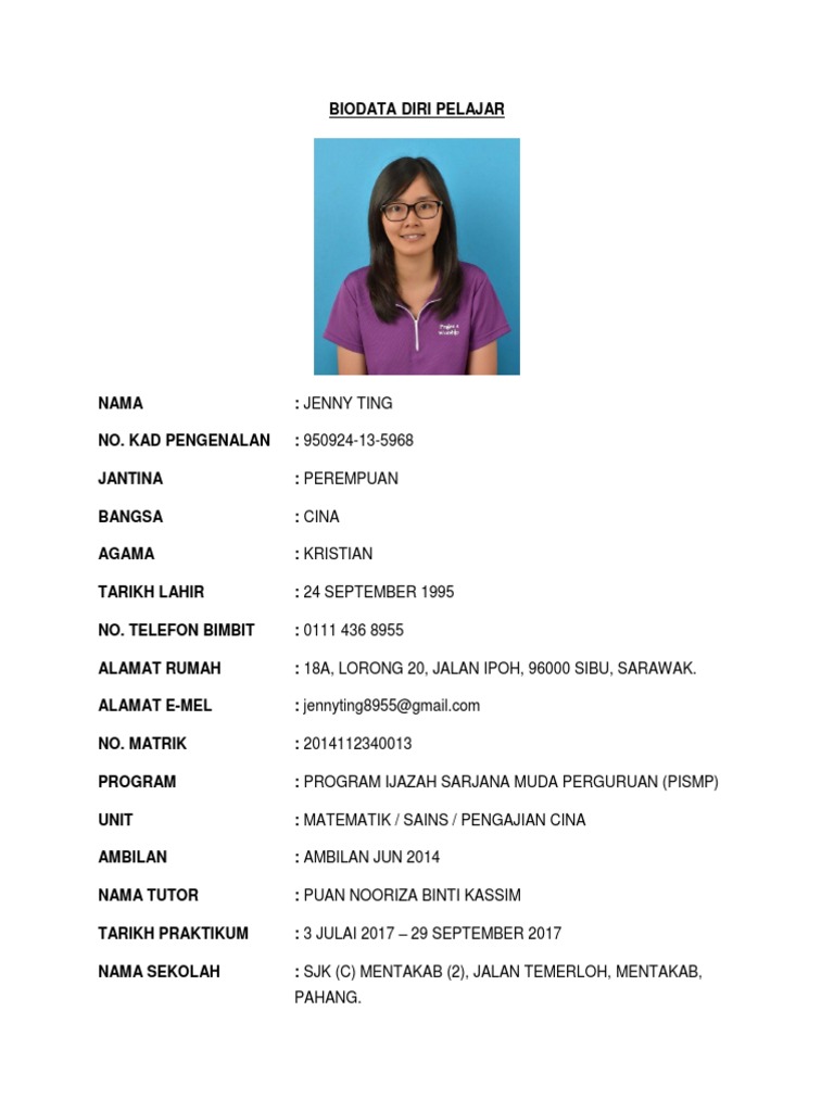 Biodata Diri | PDF