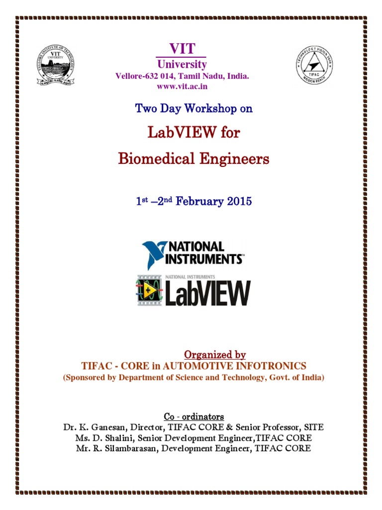 LabVIEW Workshop for Biomed Engineers | PDF | Monitoring (Medicine) | Computing