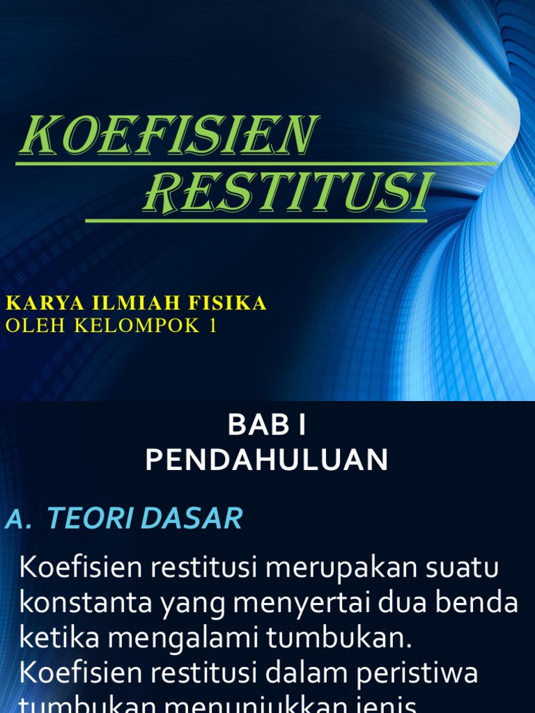 Koefisien Restitusi