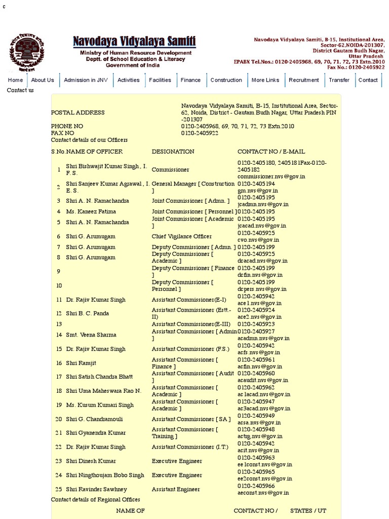 Navodaya Vidyalaya Samiti | PDF | Independent India | Government Of India