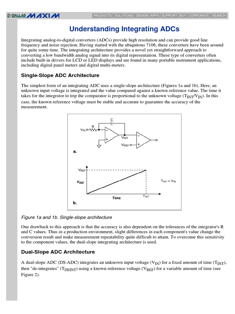 Understanding Integrating ADCs | PDF | Analog To Digital Converter | Capacitor