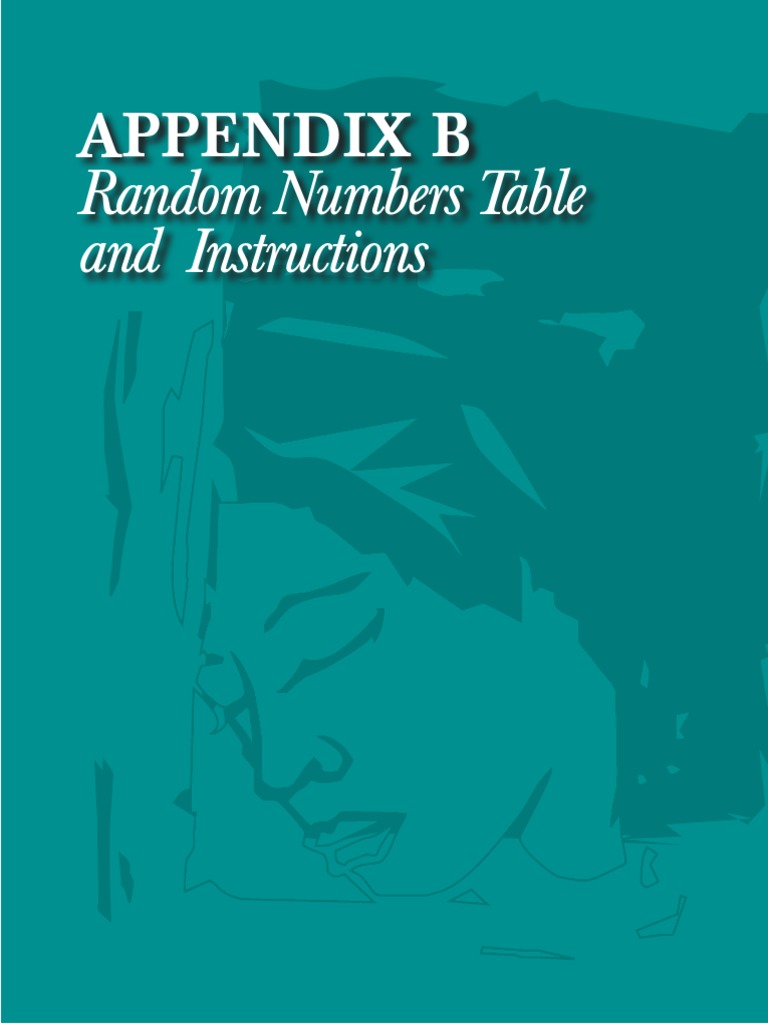 Appendix B - Random Numbers Table - TAG508 | PDF | Sampling (Statistics) | Survey Methodology