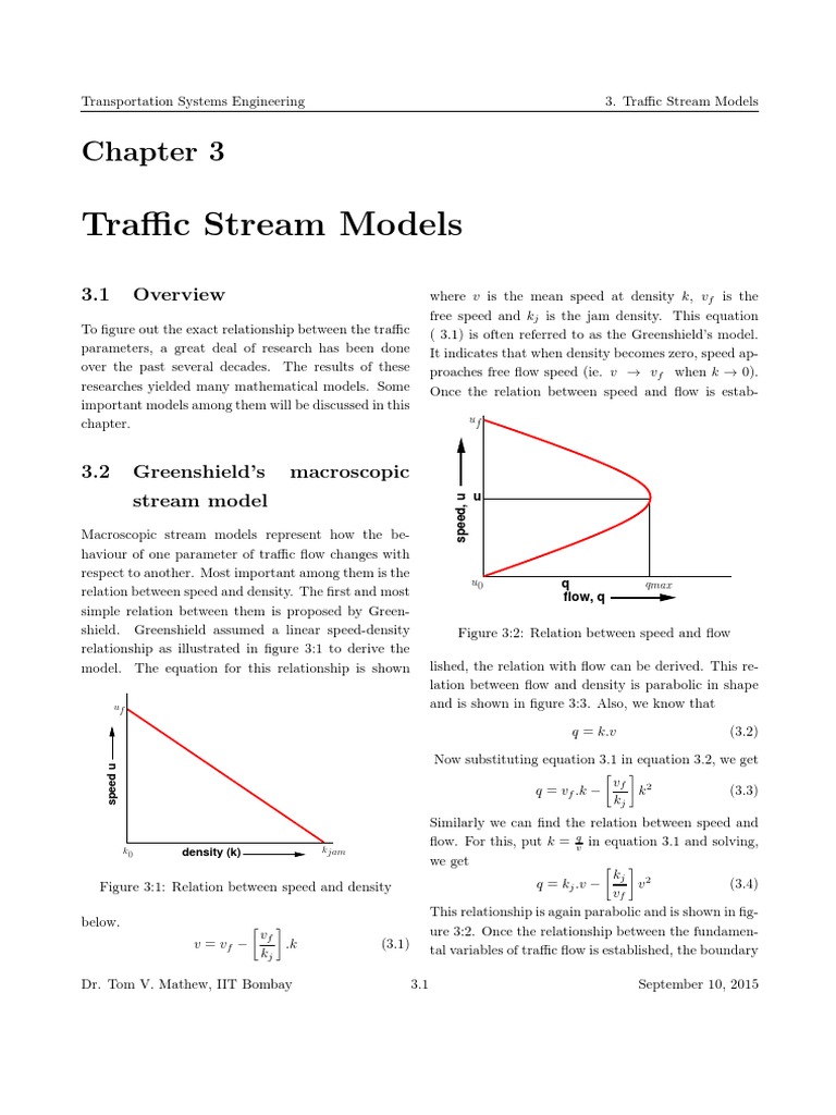 Traffic Stream Models | Download Free PDF | Fluid Dynamics | Shock Wave