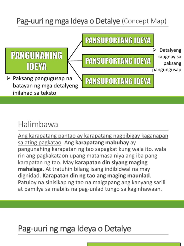 Pag-Uuri NG Mga Ideya o Detalye (Concept | PDF