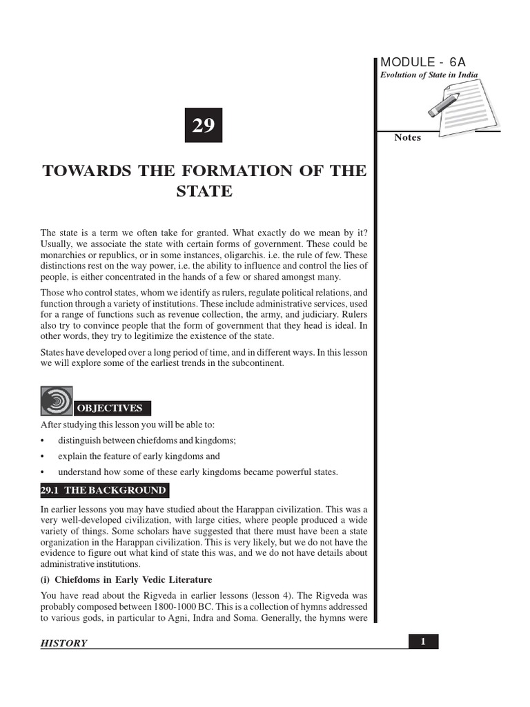 Towards The Formation of The State: Module - 6A | PDF | Religion And Belief