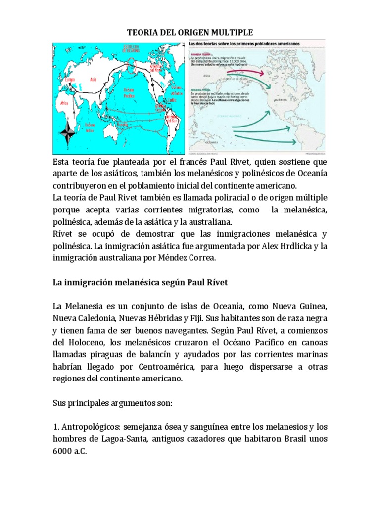 Teoría del Origen Múltiple en América | PDF | Polinesia | Oceanía