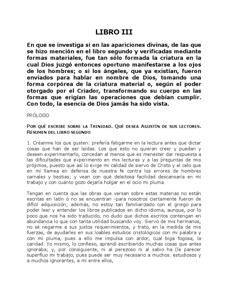De Trinitate - Libro III | PDF | Abrahán | espíritu Santo