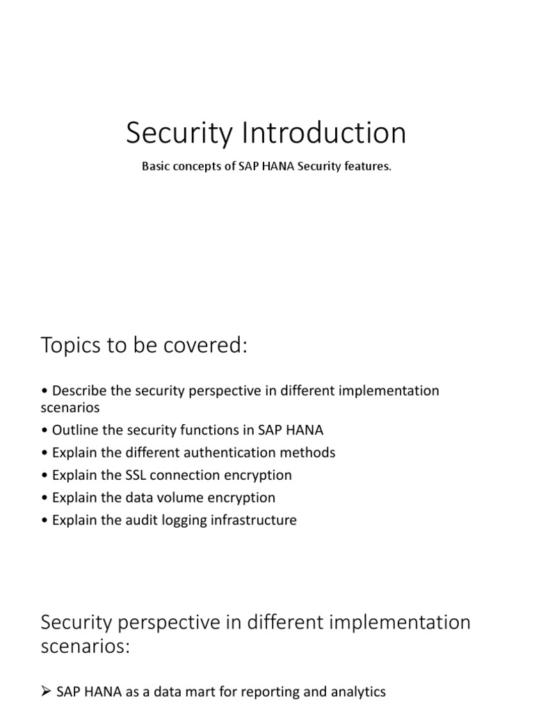 HANA Security | PDF | Databases | Transport Layer Security