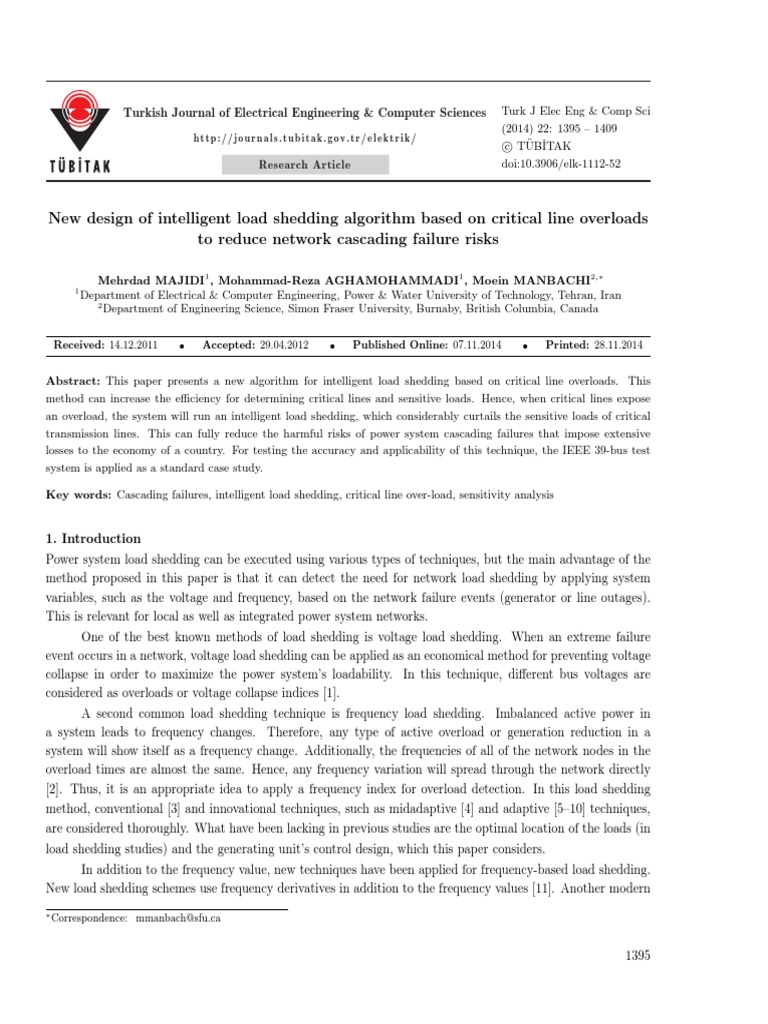 Intelligent Load Shedding Algorithm Design | PDF | Electric Power ...