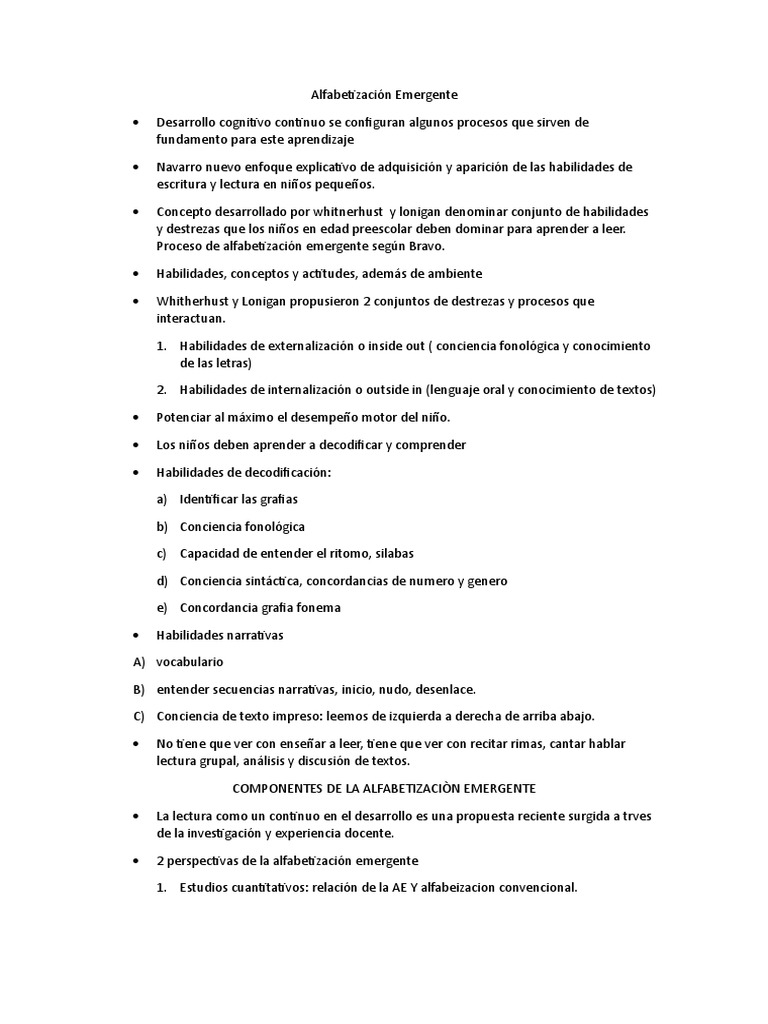 Alfabetización Emergente | PDF | Lectura (proceso) | Jardín de infancia