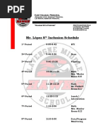 Timetable - Grade 8 | PDF