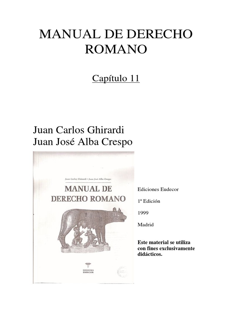 Manual de Derecho Romano Ghirardi | PDF