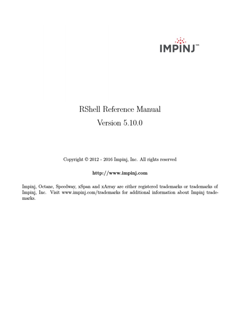 Impinj RShell Reference Manual | PDF | Ip Address | File Transfer Protocol