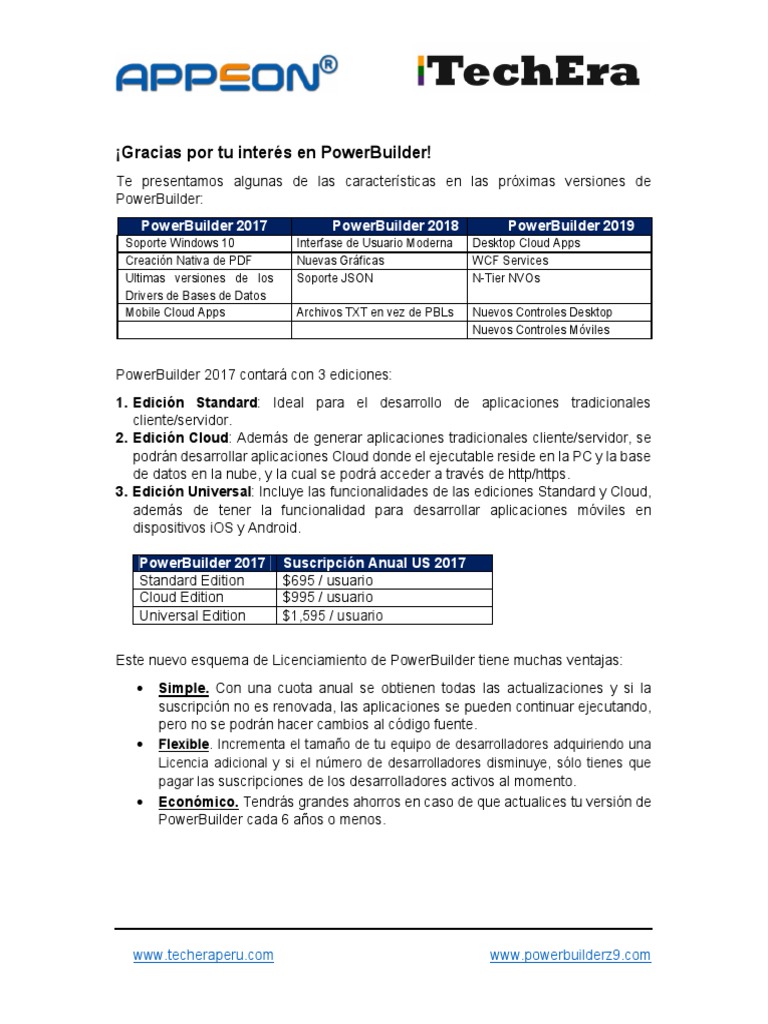 Appeon PowerBuilder 2017 | PDF | Computación en la nube | Microsoft Windows