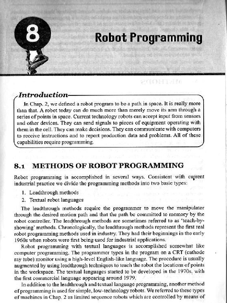 RMV Unit V - Robot Programming - Book 1 | PDF