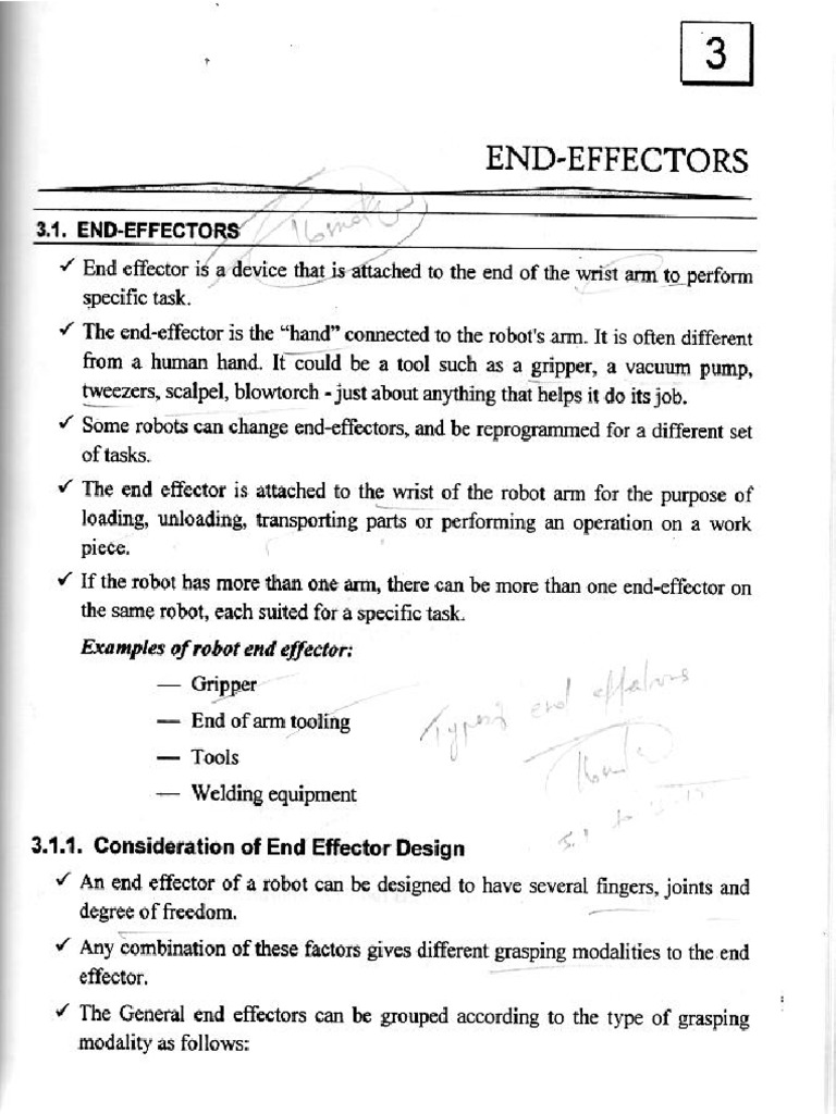 RMV Unit II - End Effectors - Book 1 | PDF