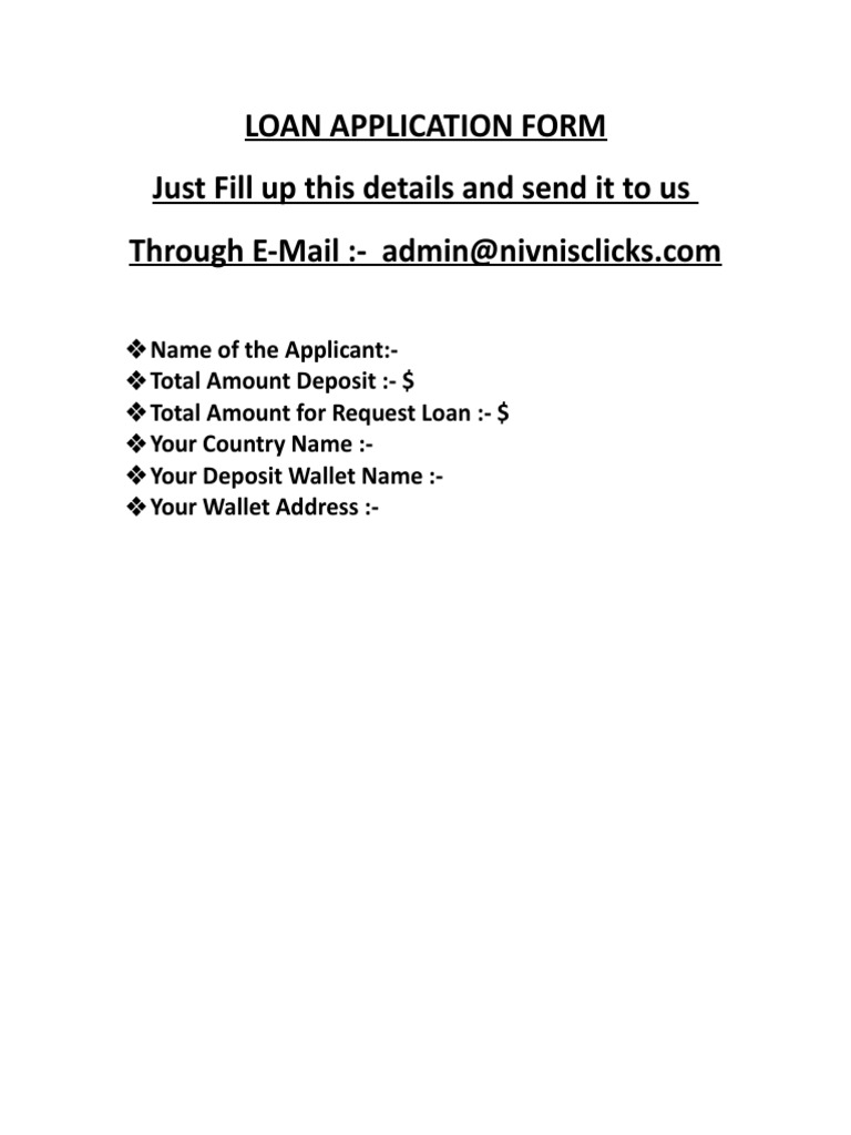 Loan Application Form Just Fill Up This Details and Send It To Us | PDF
