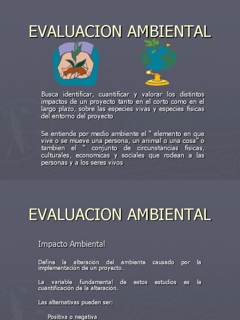 Evaluacion Ambiental | PDF | Evaluación de impacto ambiental | Entorno ...