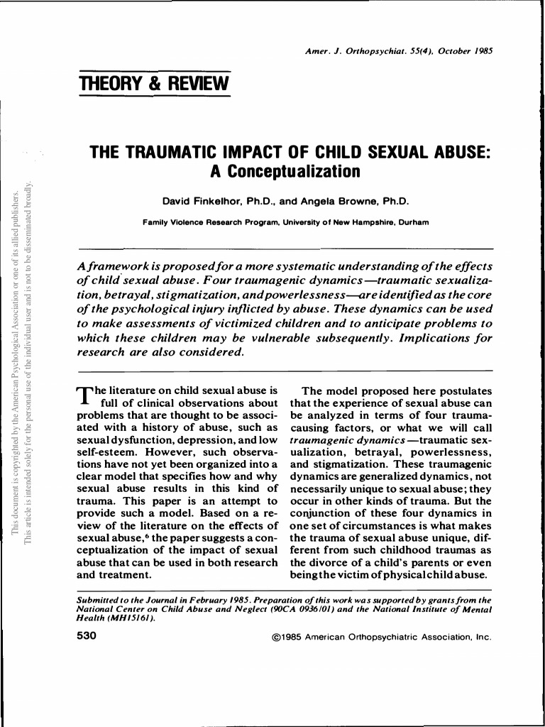 Finkelhor y Browne (1985) The Traumatic Impact of Child Sexual Abuse ...
