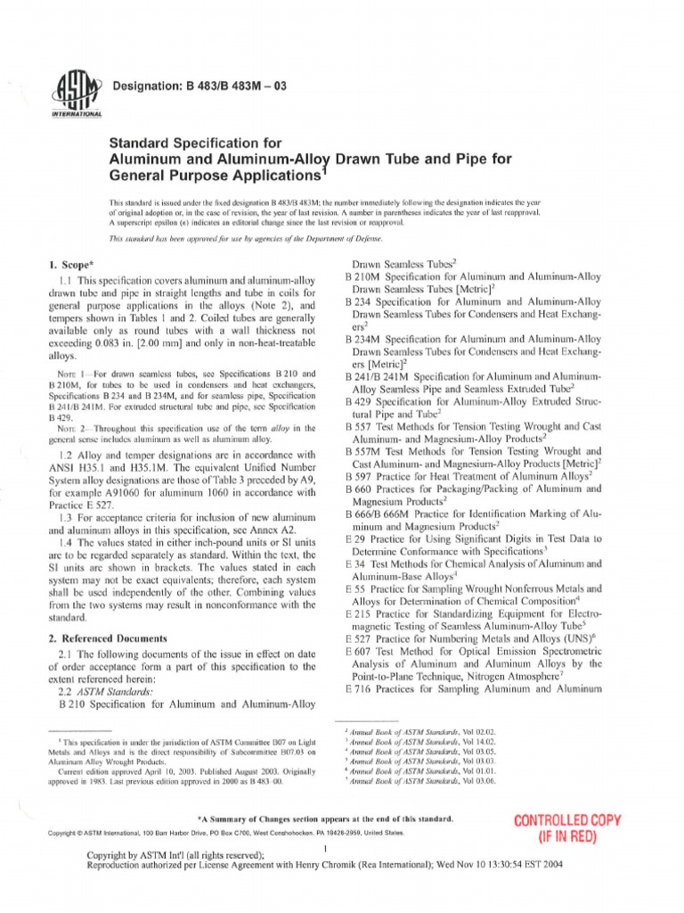Astm B483-483M | PDF