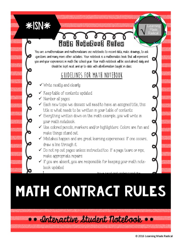 Interactive Student Notebook : © 2016 Learning Made Radical | PDF ...