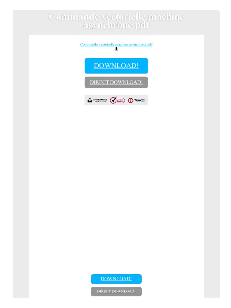 Commande Vectorielle Machine Asynchrone PDF | PDF | Machine électrique ...