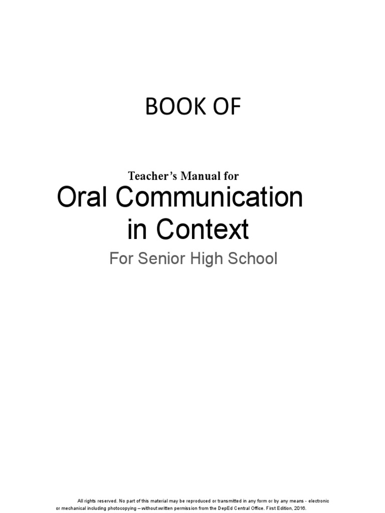 Oral Communication | PDF | Interpersonal Communication | Nonverbal ...