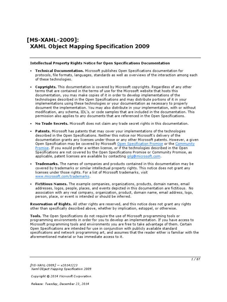 Ms Xaml 2009 Pdf Xml Schema Extensible Application Markup Language