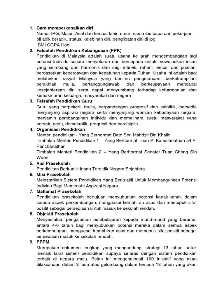 Soalan Temuduga SPP | PDF