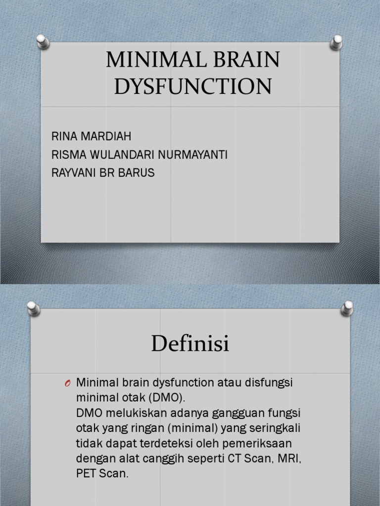 Minimal Brain Dysfunction | PDF