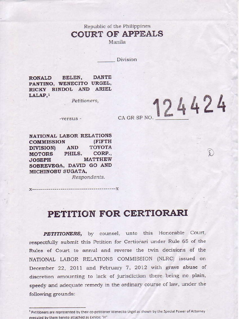 Petition Certiorari PDF | PDF | Certiorari | Virtue