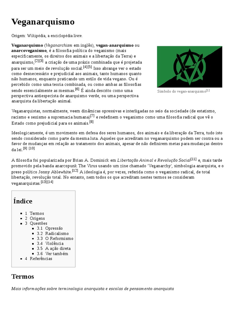 Veganarquismo | PDF | Movimentos sociais | Teorias sociológicas