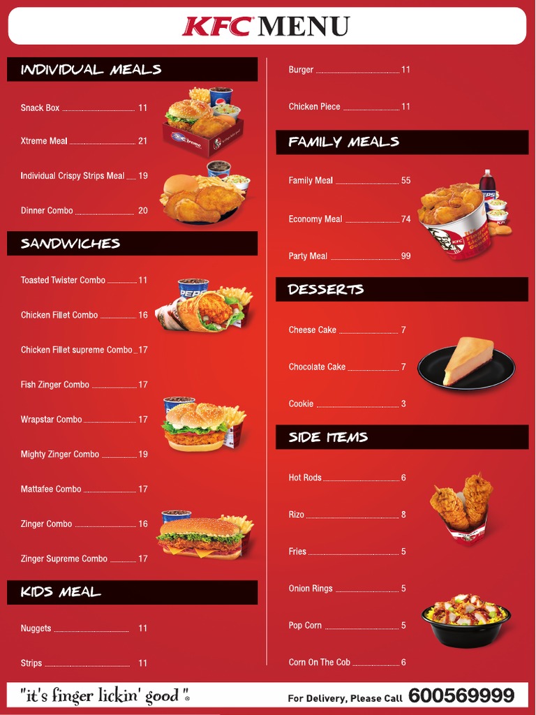 KFC Menu | PDF